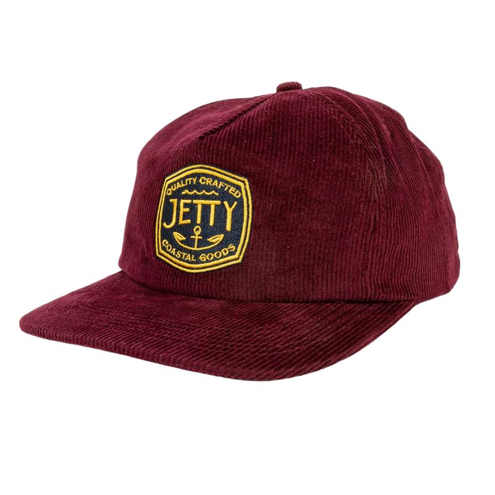 Jetty Fleet Snapback Hat - Oxblood Maroon - Corduroy – SurfersGuild